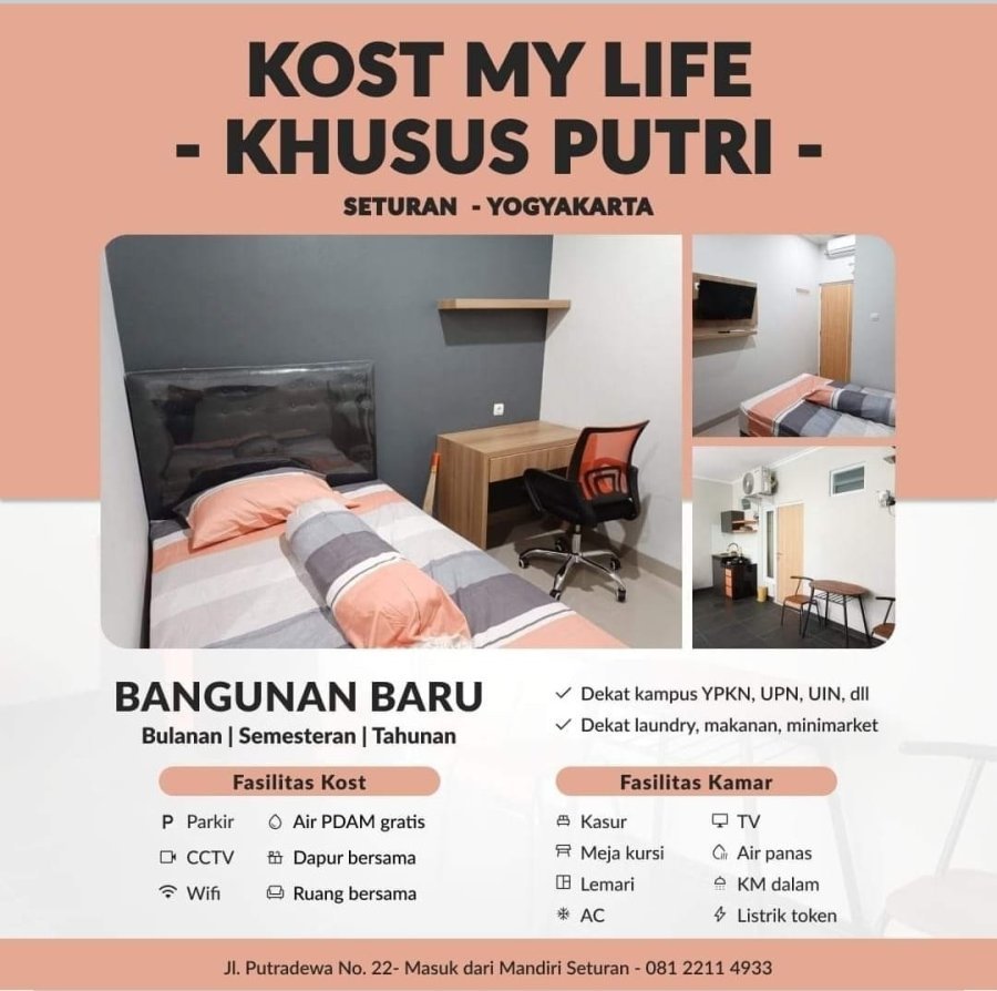 Kost Eksklusif Putri Jogja Seturan 'Mylife' - Kost Depok Sleman