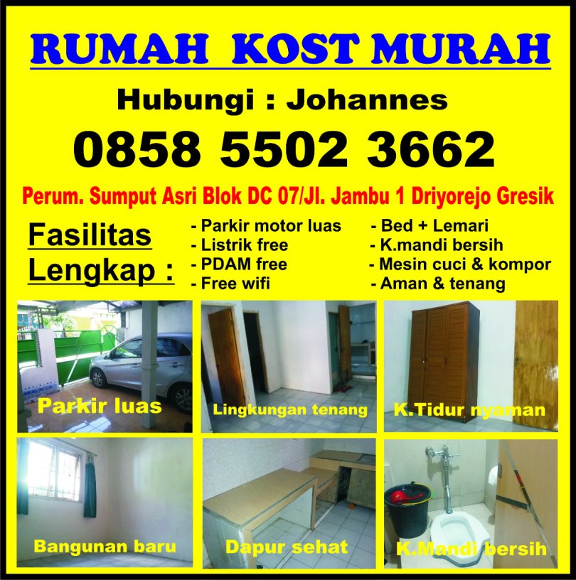 Kost Gresik Murah dan Strategis - Sewa Kost Gresik