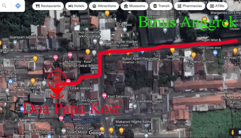 KOST 500 METER BELAKANG BINUS ANGGREK - Kost Jakarta Utara