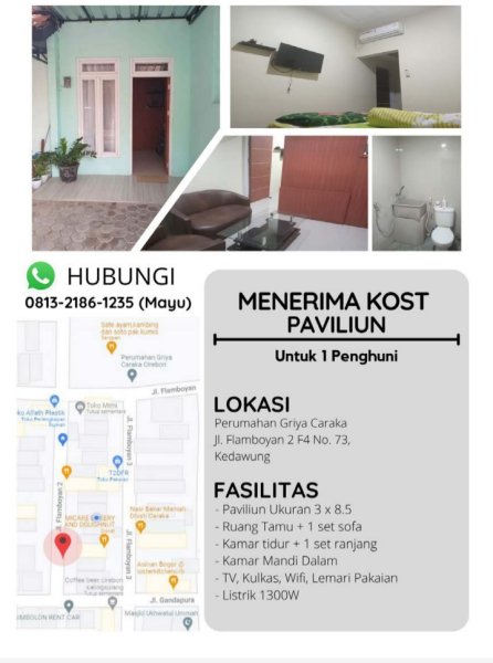 Menerima kost paviliun - Kost Pasutri Jawa Barat, Cirebon Murah