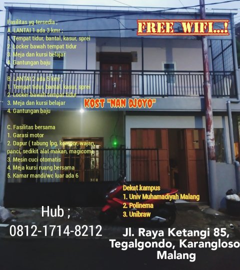 Kost Malang Murah dan Strategis - Sewa Kost Malang